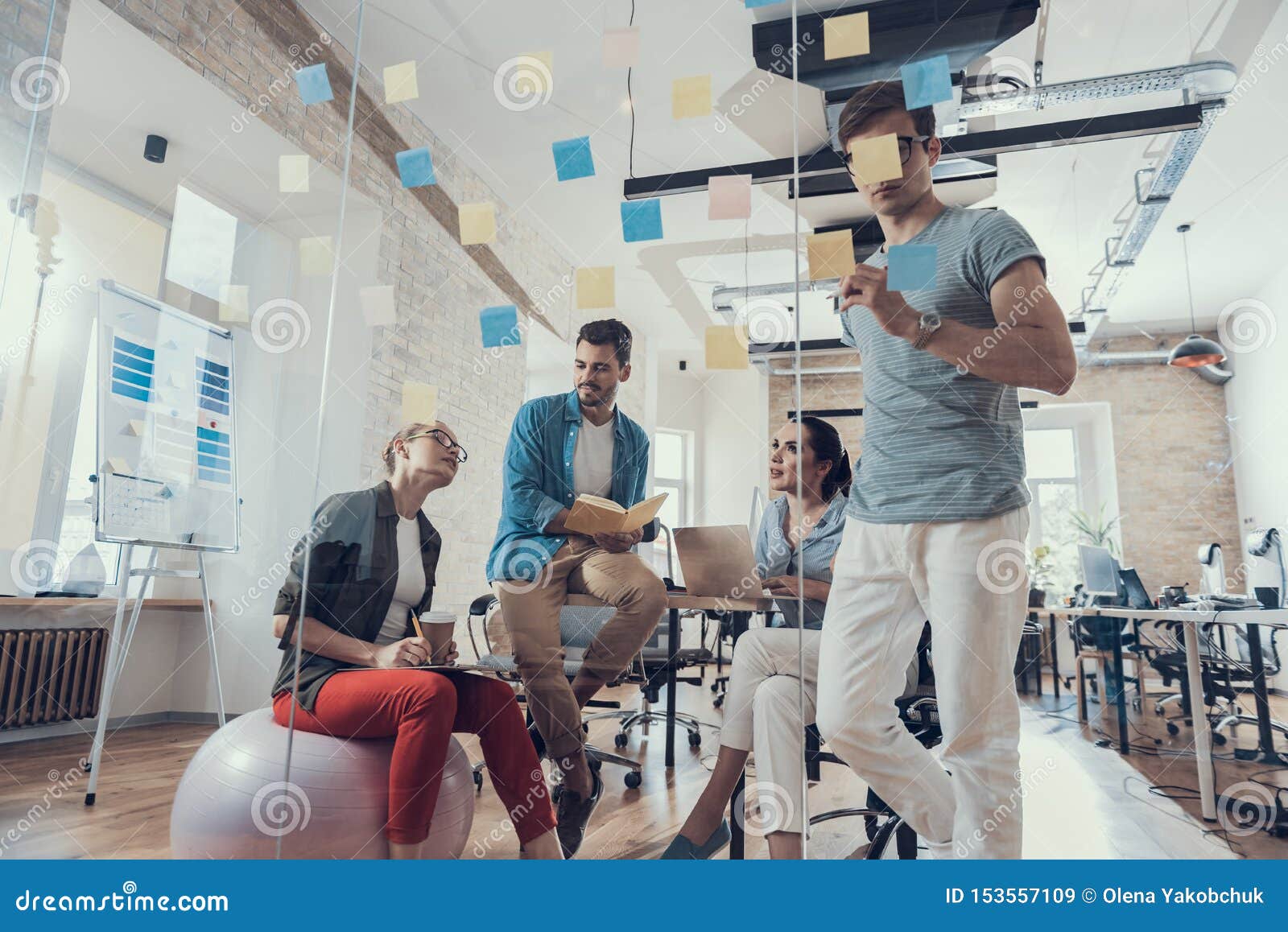 Young Partners are Having Positive Workday in Meeting Room Stock Image ...