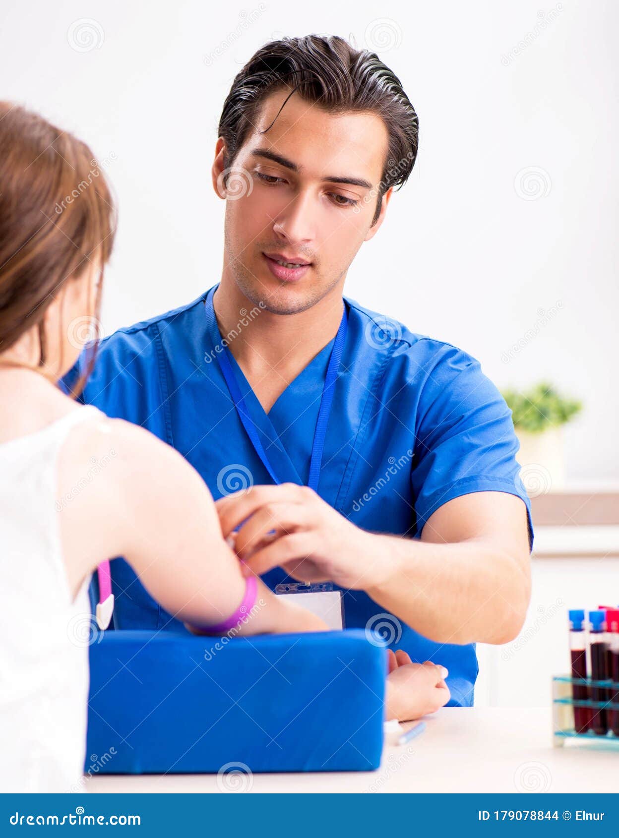 Young Patient during Blood Test Sampling Procedure Stock Photo - Image ...