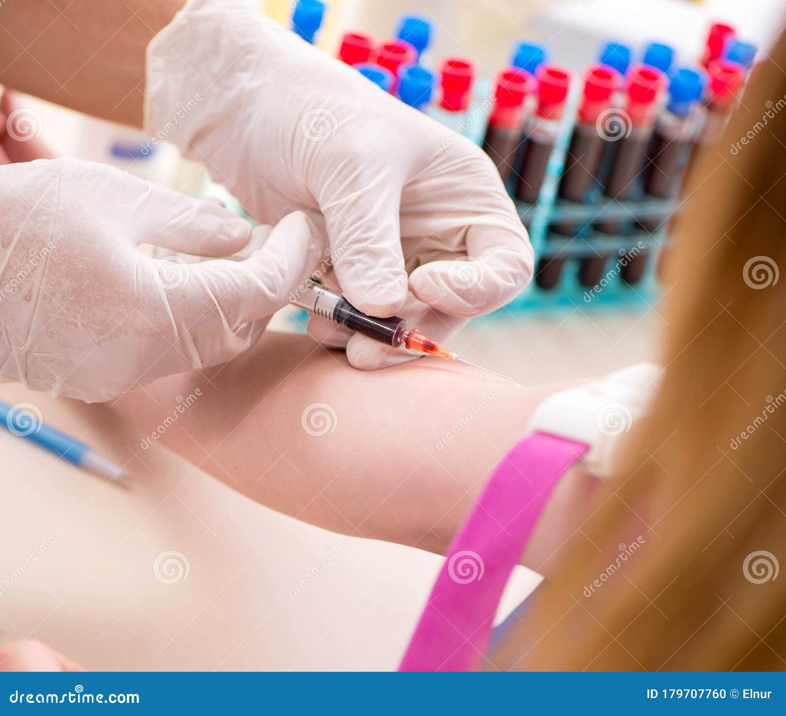 Young Patient during Blood Test Sampling Procedure Stock Photo - Image ...