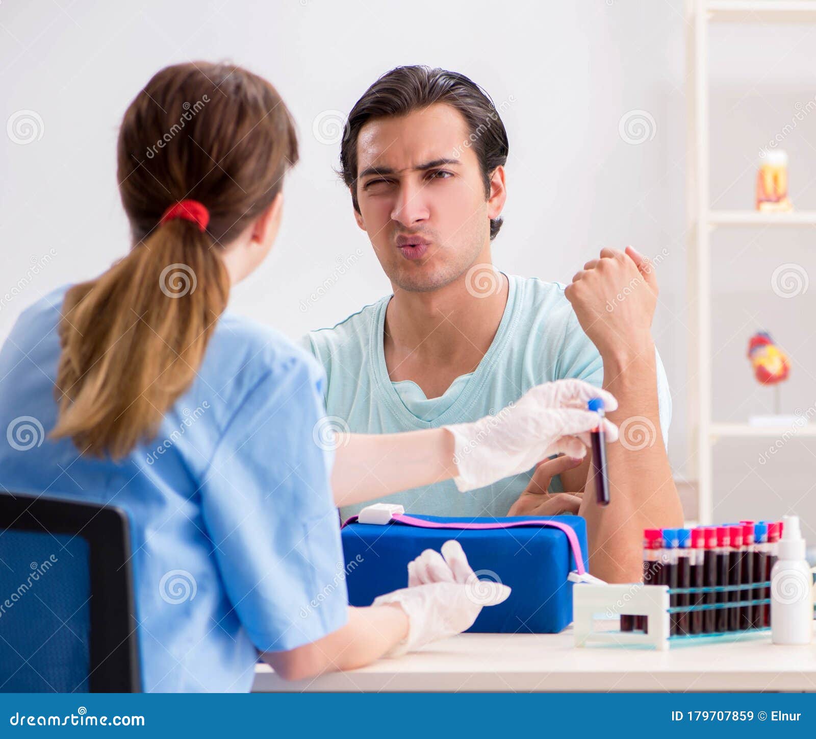 Young Patient during Blood Test Sampling Procedure Stock Image - Image ...