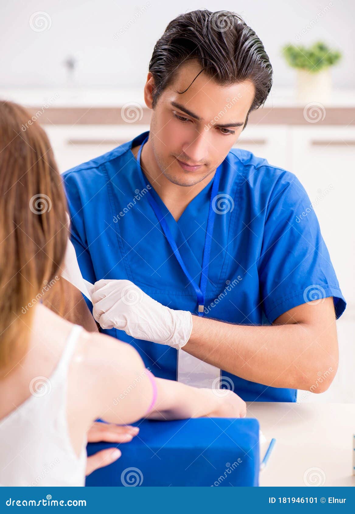Young Patient during Blood Test Sampling Procedure Stock Image - Image ...