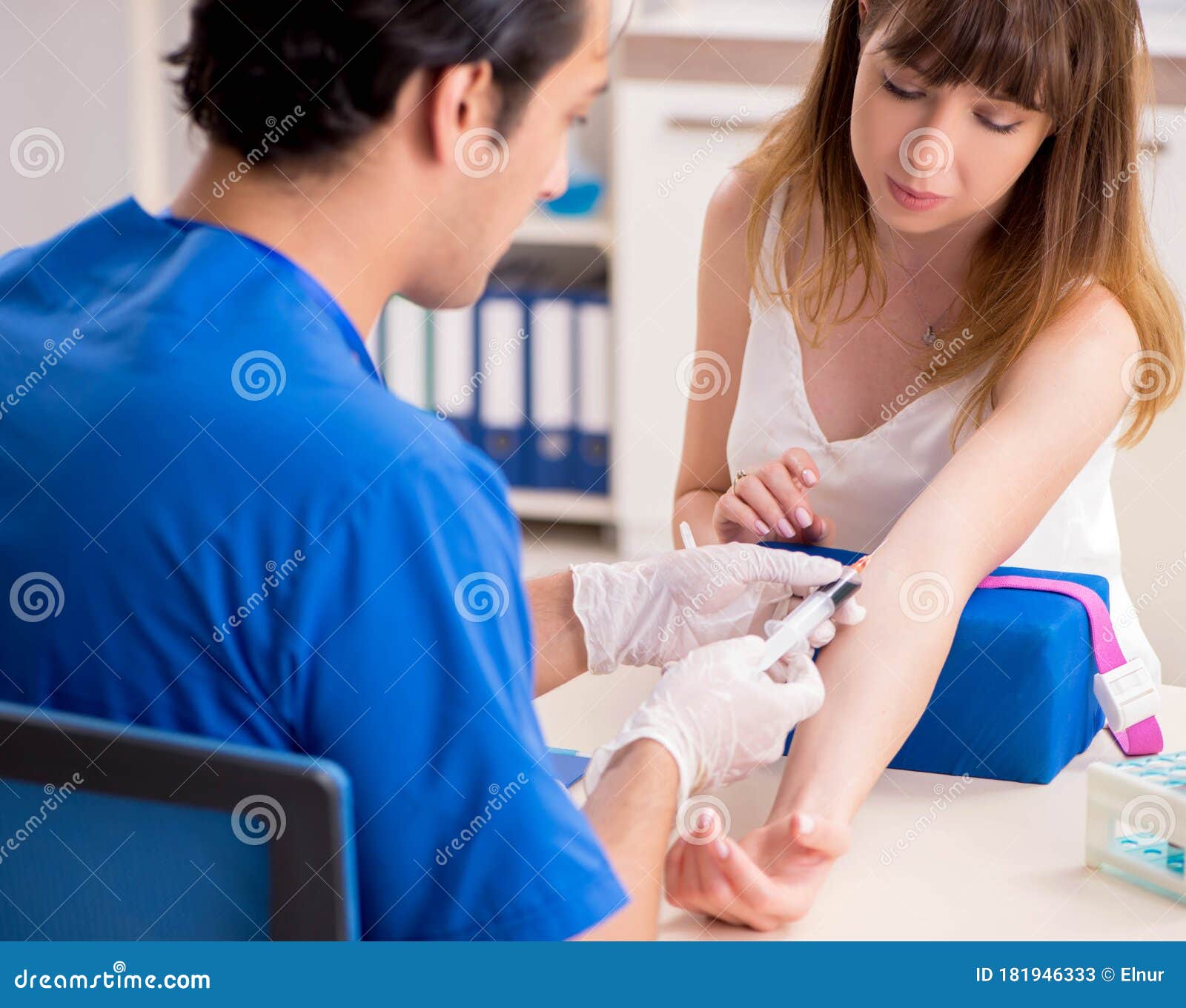 Young Patient during Blood Test Sampling Procedure Stock Image - Image ...