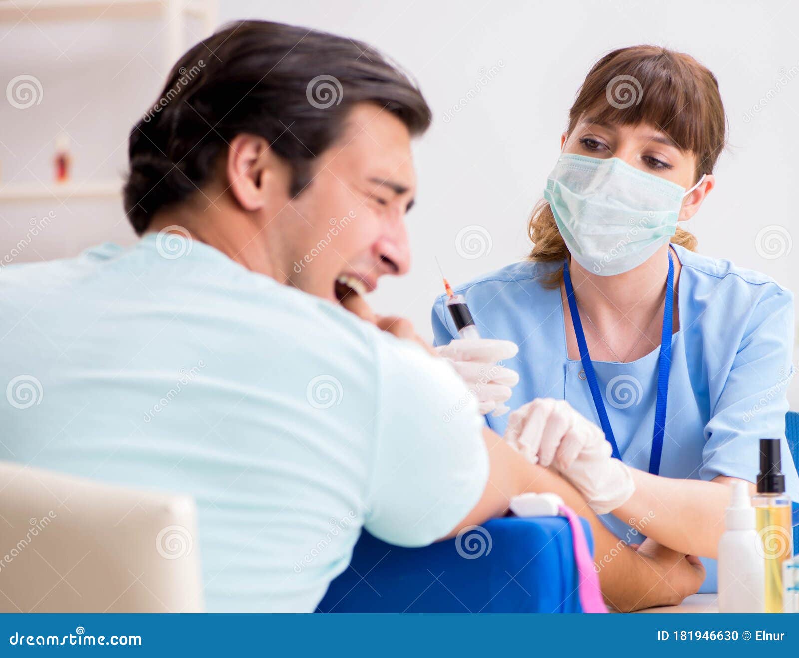 Young Patient during Blood Test Sampling Procedure Stock Photo - Image ...