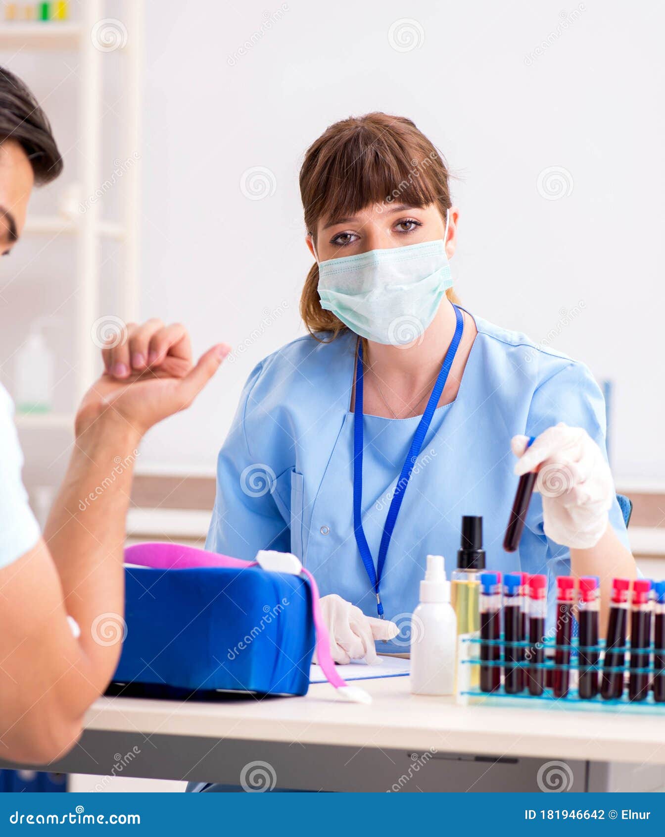 Young Patient during Blood Test Sampling Procedure Stock Photo - Image ...