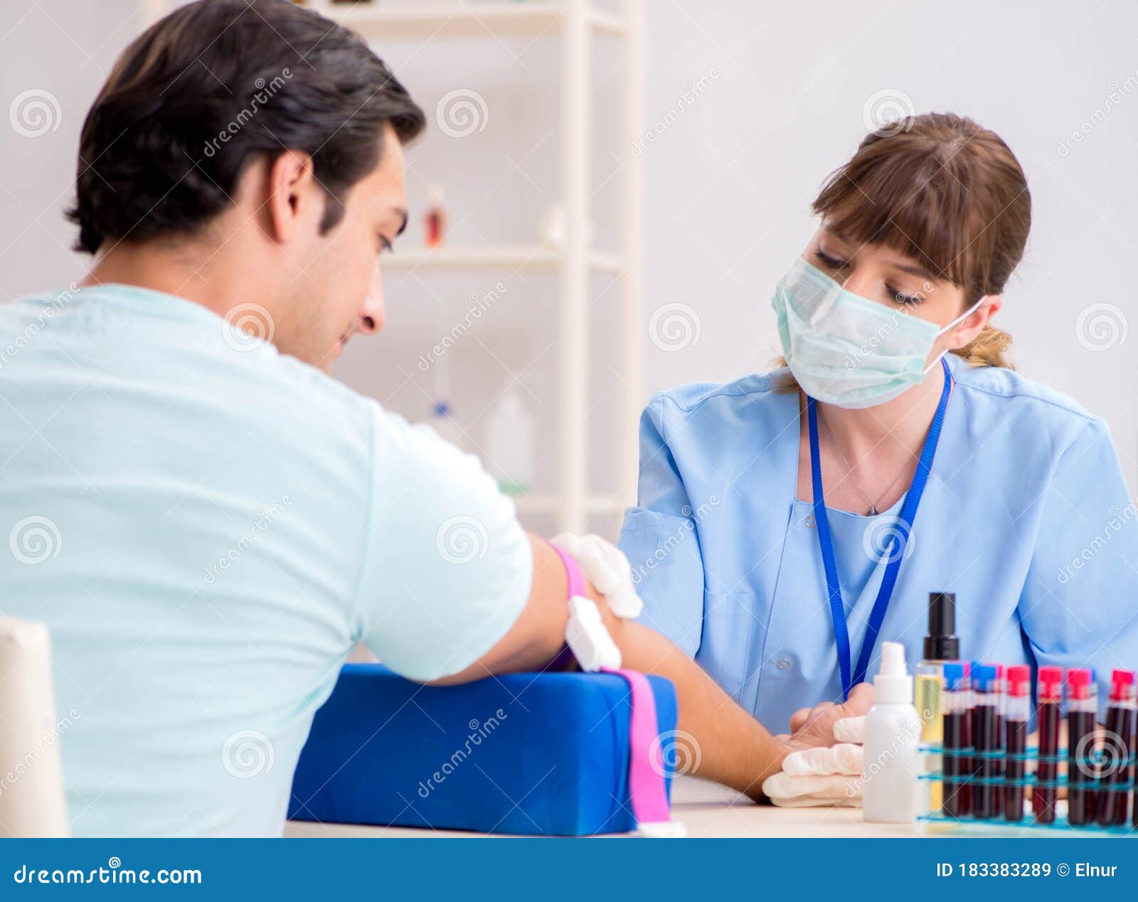 Young Patient during Blood Test Sampling Procedure Stock Image - Image ...