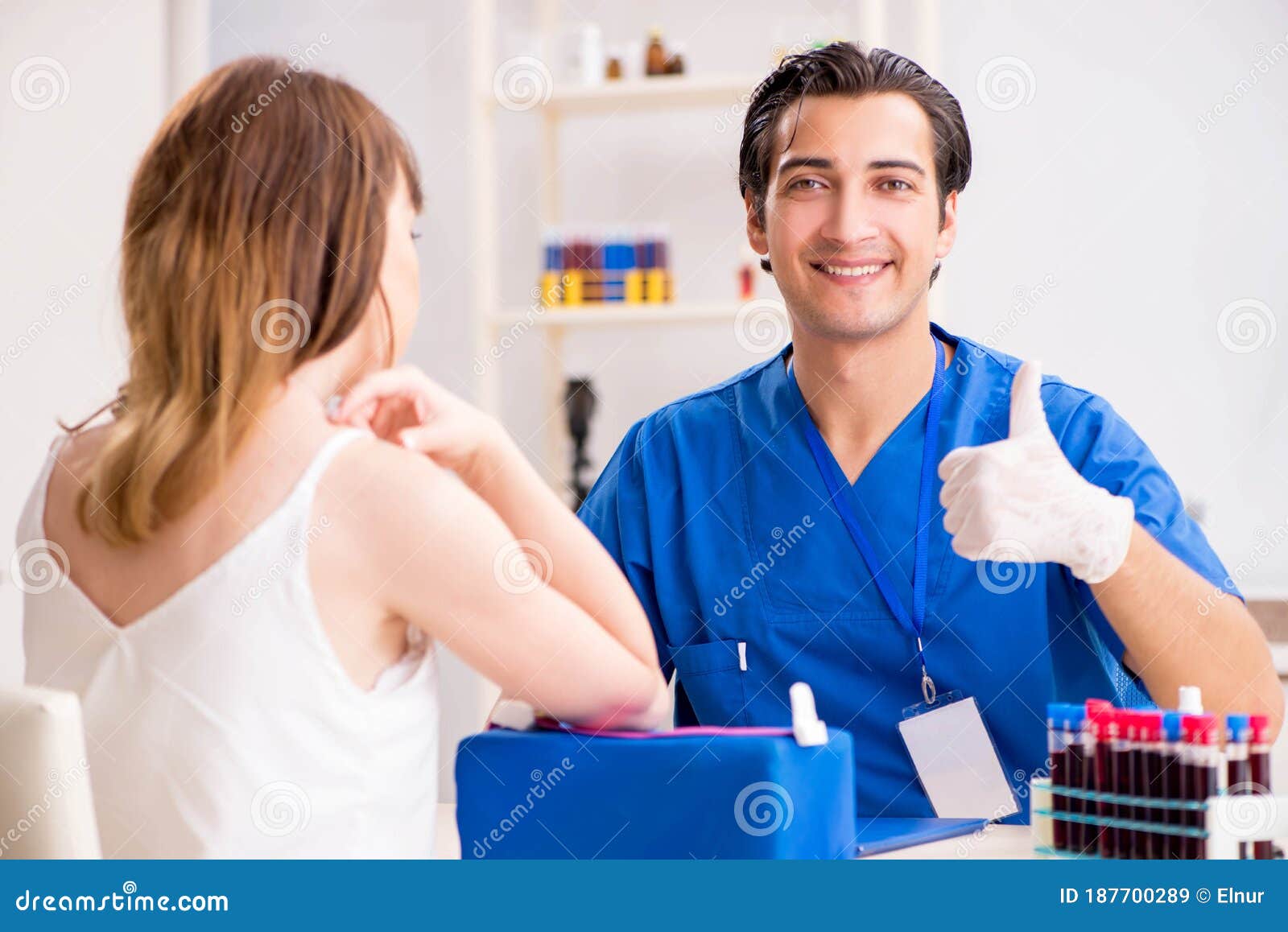 Young Patient during Blood Test Sampling Procedure Stock Image - Image ...