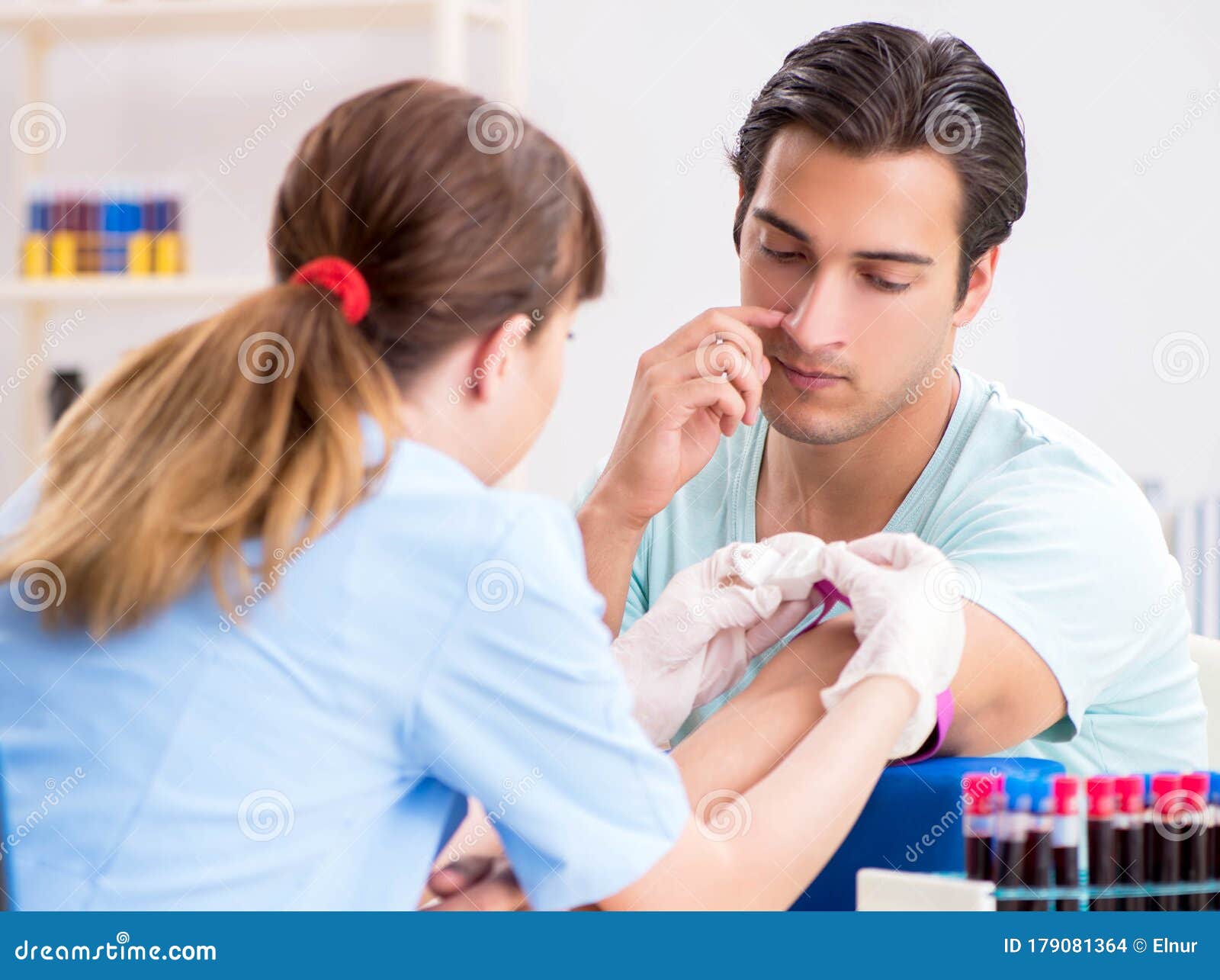 Young Patient during Blood Test Sampling Procedure Stock Photo - Image ...