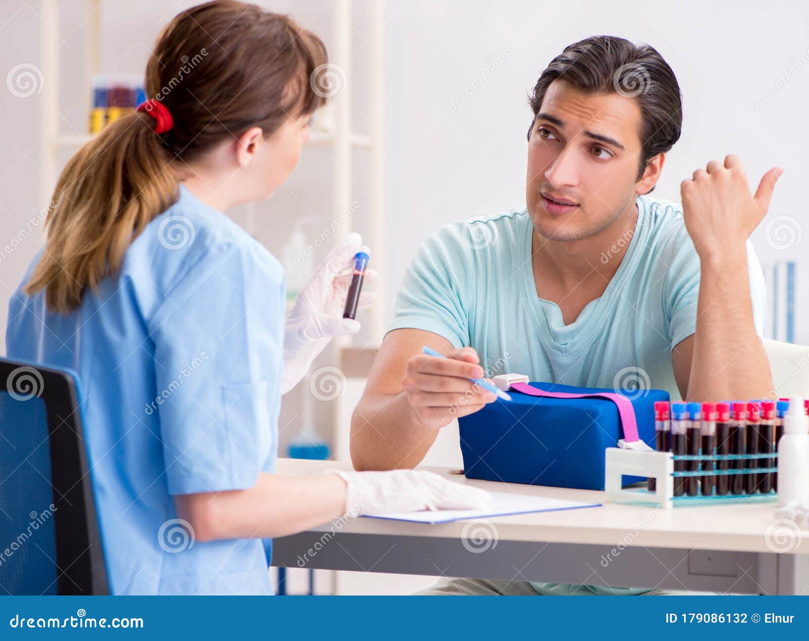 Young Patient during Blood Test Sampling Procedure Stock Photo - Image ...