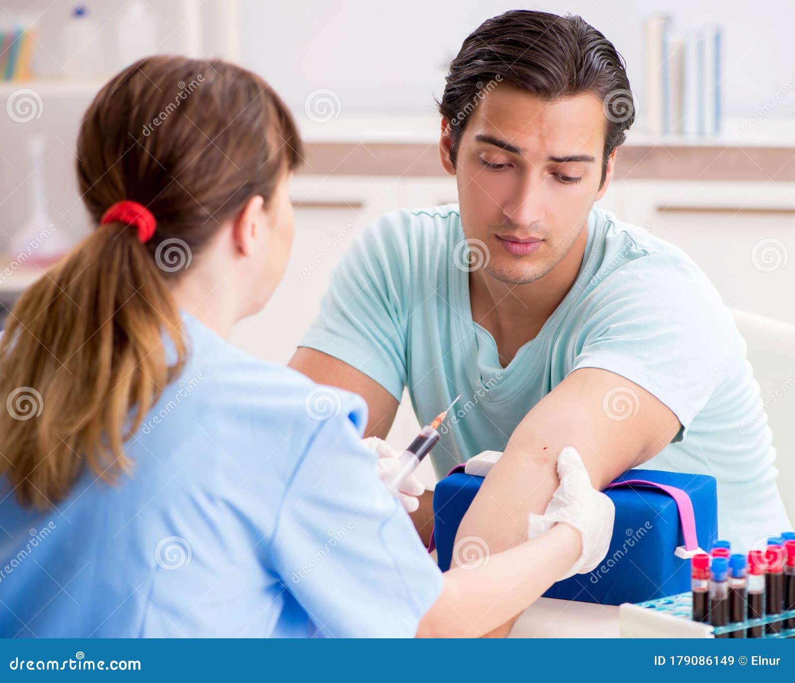 Young Patient during Blood Test Sampling Procedure Stock Image - Image ...
