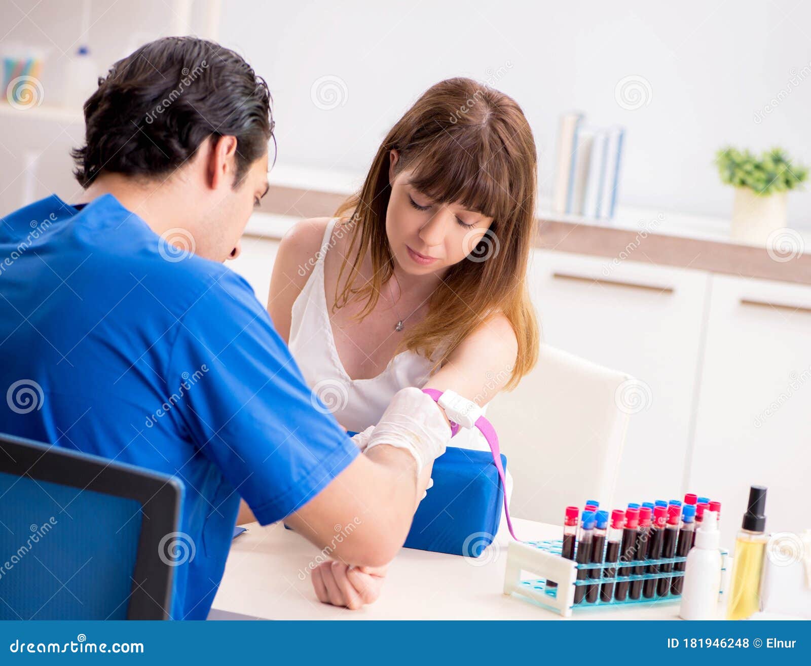 Young Patient during Blood Test Sampling Procedure Stock Photo - Image ...