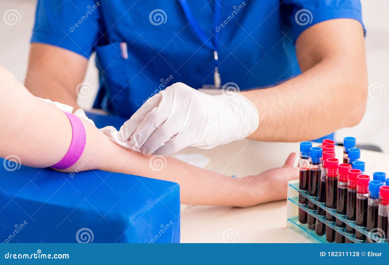 Young Patient during Blood Test Sampling Procedure Stock Photo - Image ...
