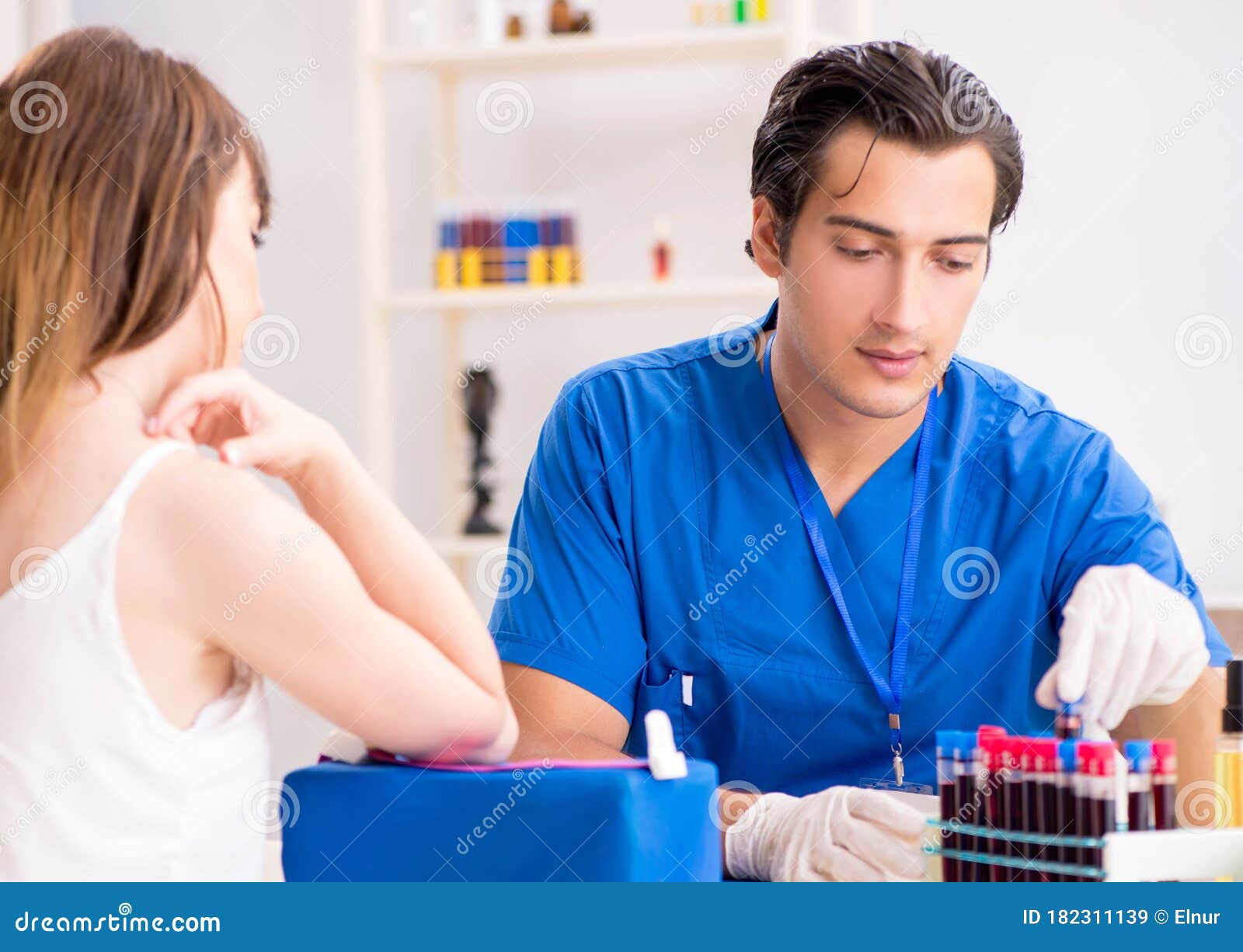Young Patient during Blood Test Sampling Procedure Stock Image - Image ...