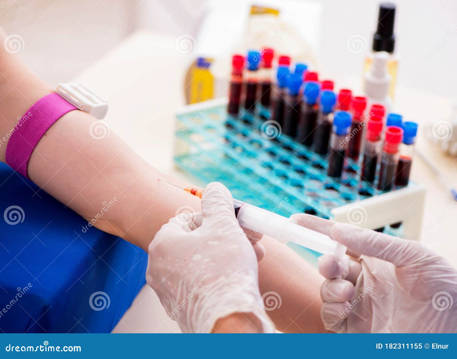 Young Patient during Blood Test Sampling Procedure Stock Image - Image ...