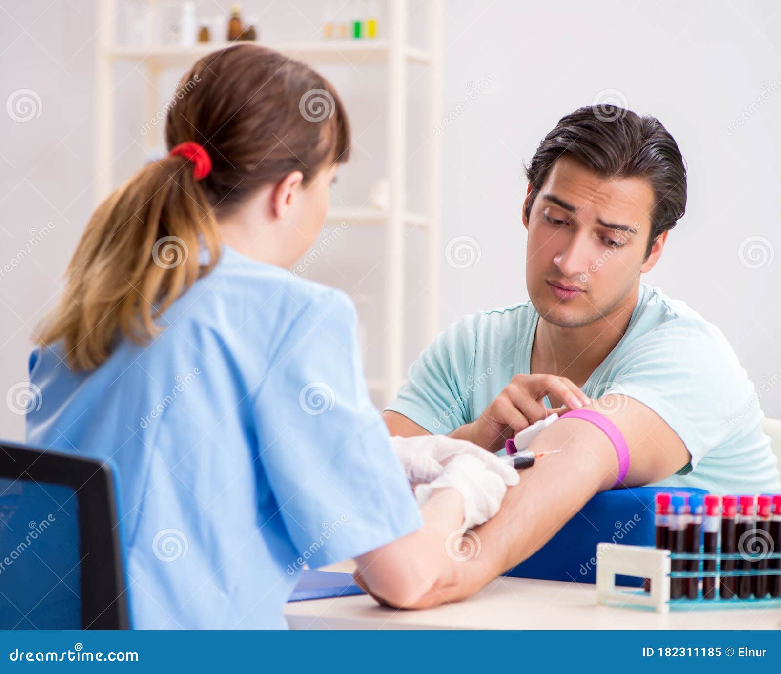 Young Patient during Blood Test Sampling Procedure Stock Image - Image ...