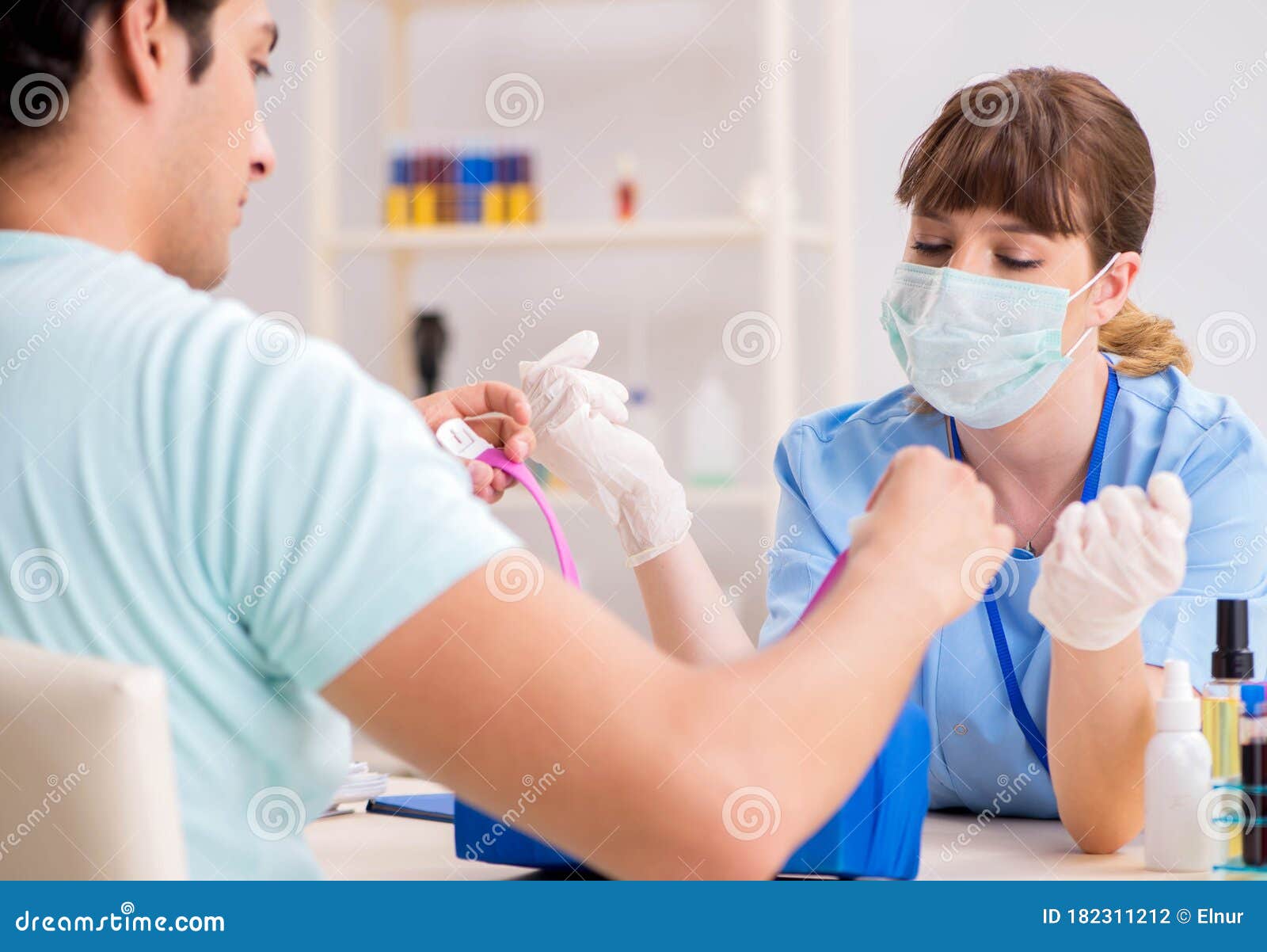 Young Patient during Blood Test Sampling Procedure Stock Photo - Image ...