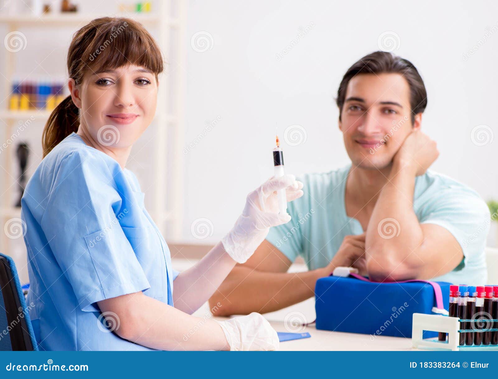 Young Patient during Blood Test Sampling Procedure Stock Photo - Image ...