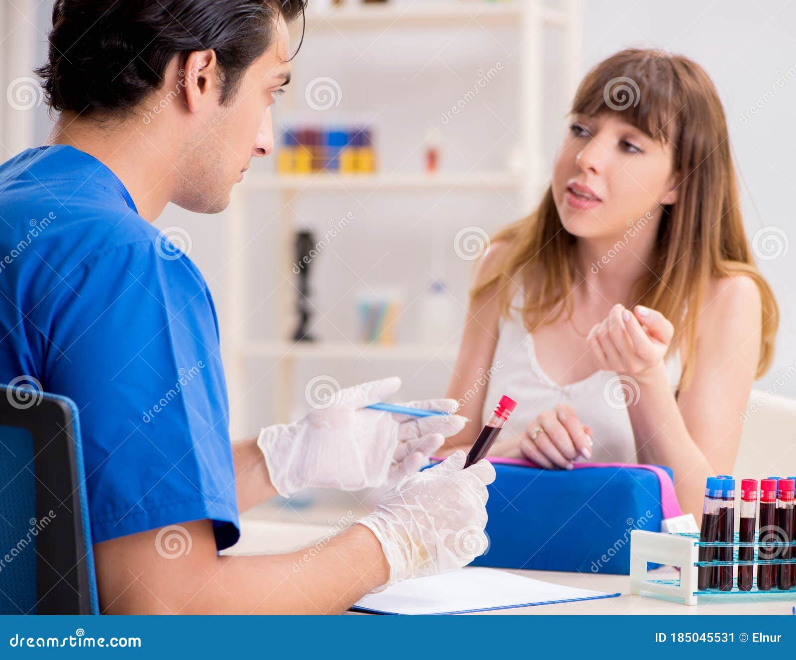 Young Patient during Blood Test Sampling Procedure Stock Image - Image ...