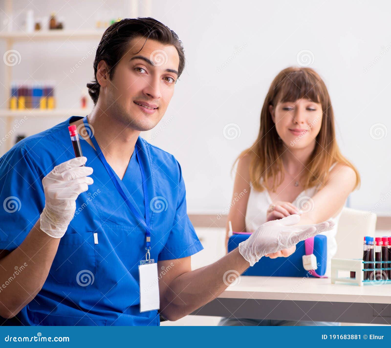 Young Patient during Blood Test Sampling Procedure Stock Image - Image ...