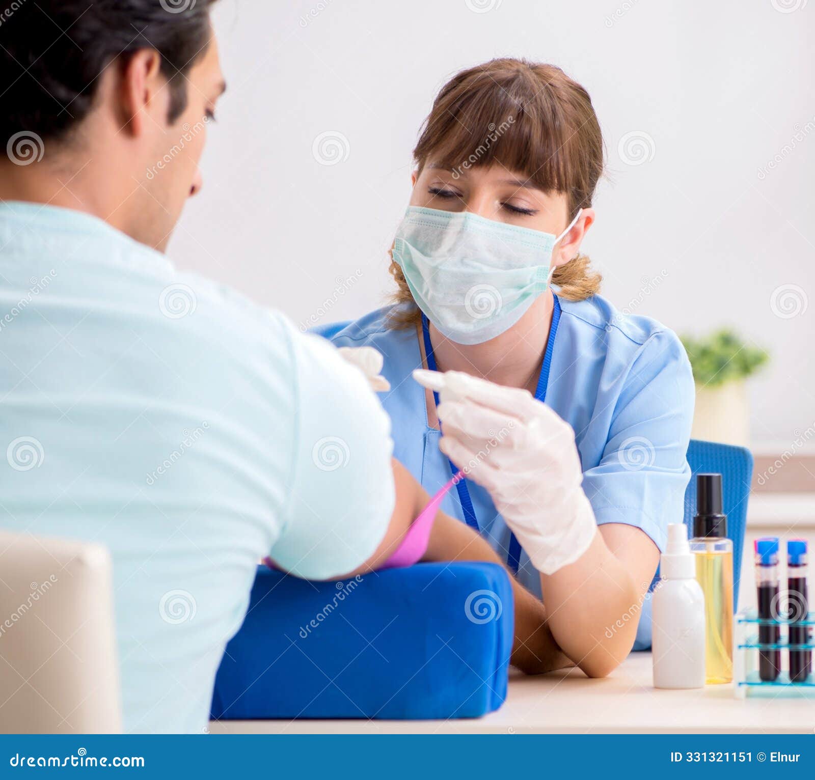 Young Patient during Blood Test Sampling Procedure Stock Image - Image ...