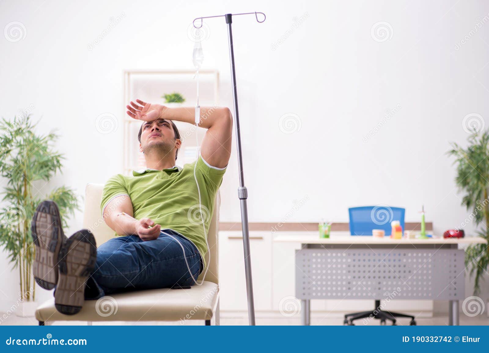 Young Male Patient in Blood Transfusion Concept Stock Photo - Image of ...