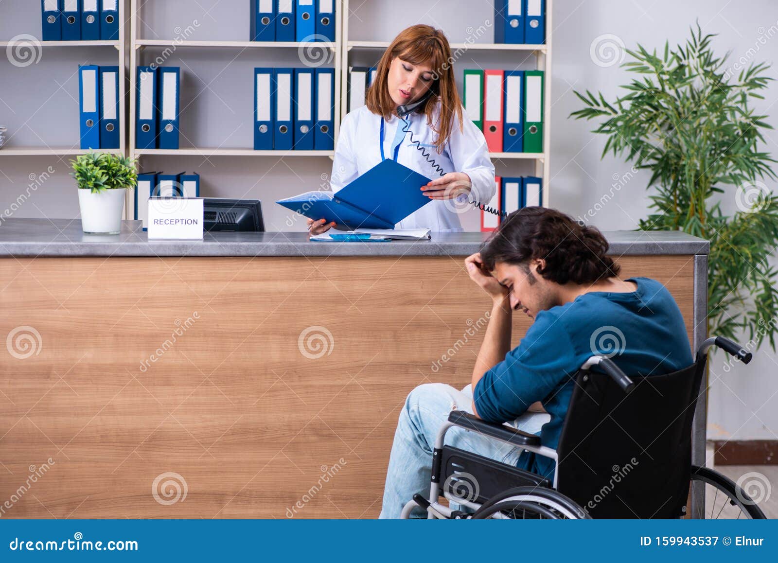 Young Patient at the Reception in the Hospital Stock Image - Image of ...