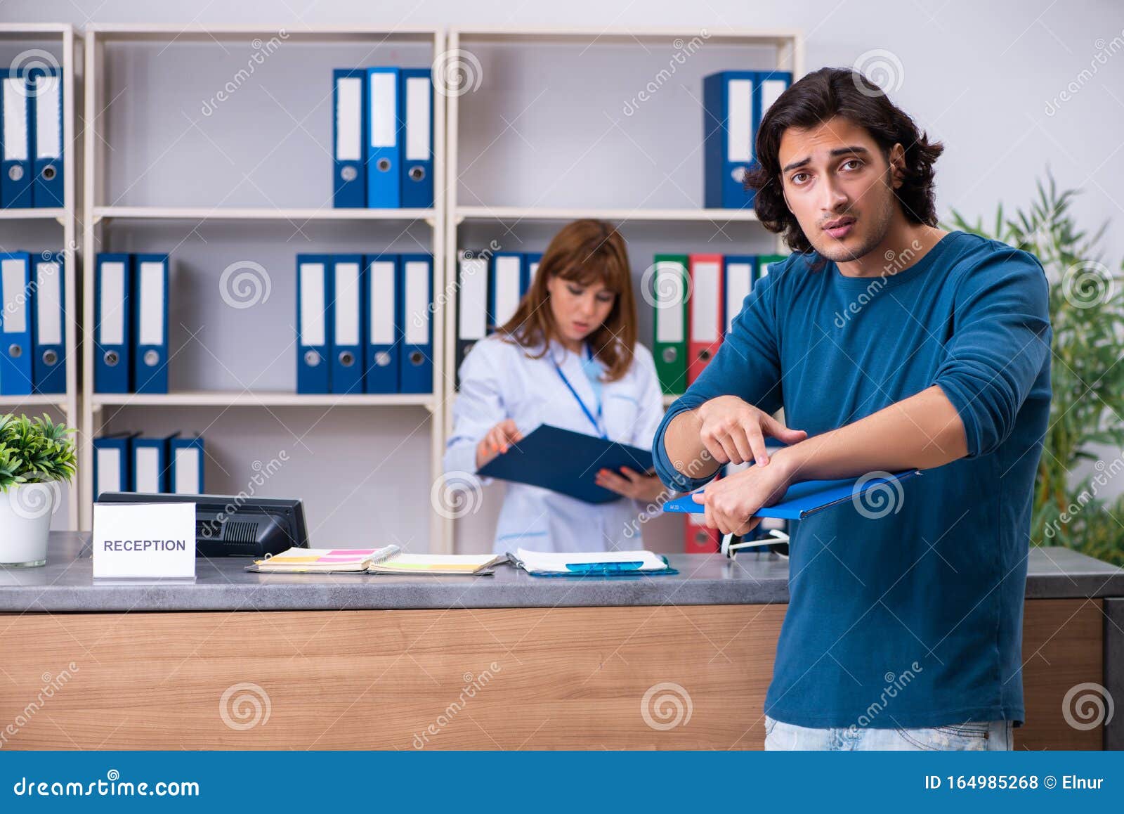 Young Patient at the Reception in the Hospital Stock Photo - Image of ...