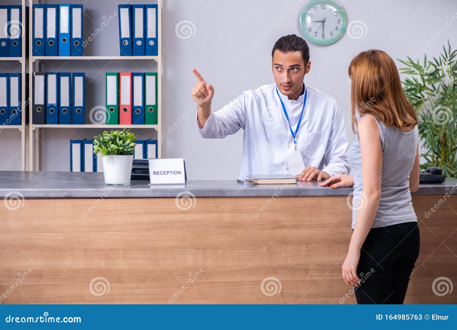 Young Patient at the Reception in the Hospital Stock Image - Image of ...