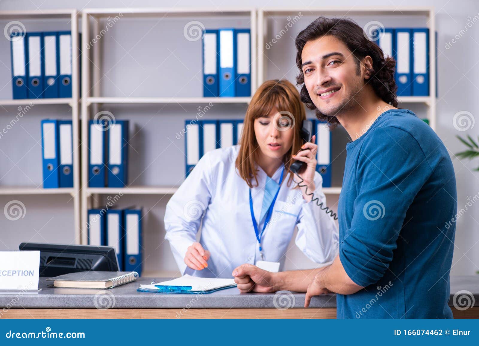 Young Patient at the Reception in the Hospital Stock Photo - Image of ...