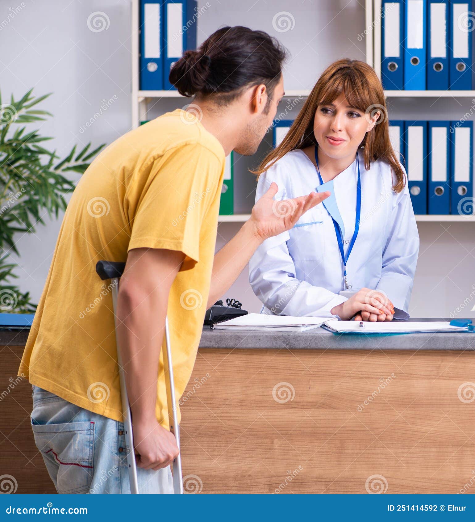 Young Patient at the Reception in the Hospital Stock Photo - Image of ...