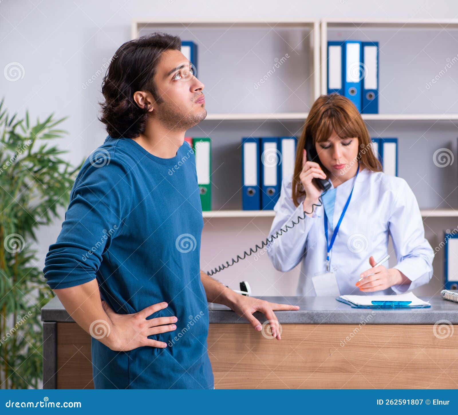 Young Patient at the Reception in the Hospital Stock Image - Image of ...