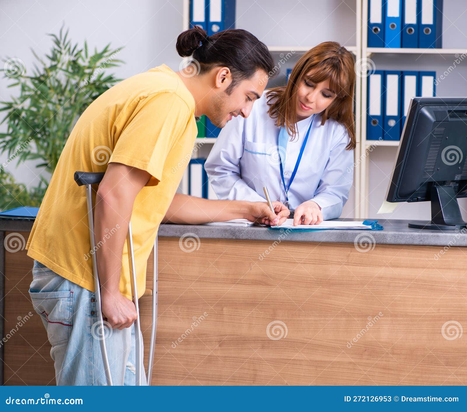 Young Patient at the Reception in the Hospital Stock Image - Image of ...