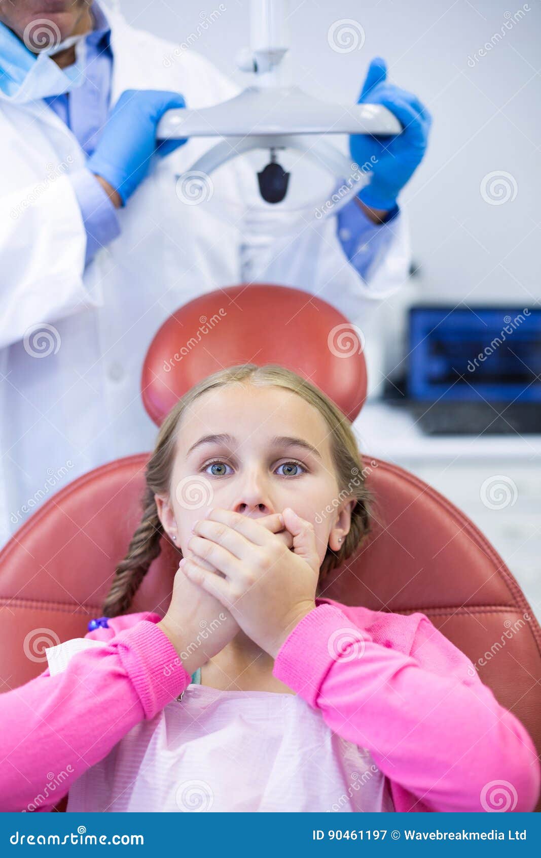 Young Patient Scared during a Dental Check-up Stock Image - Image of ...