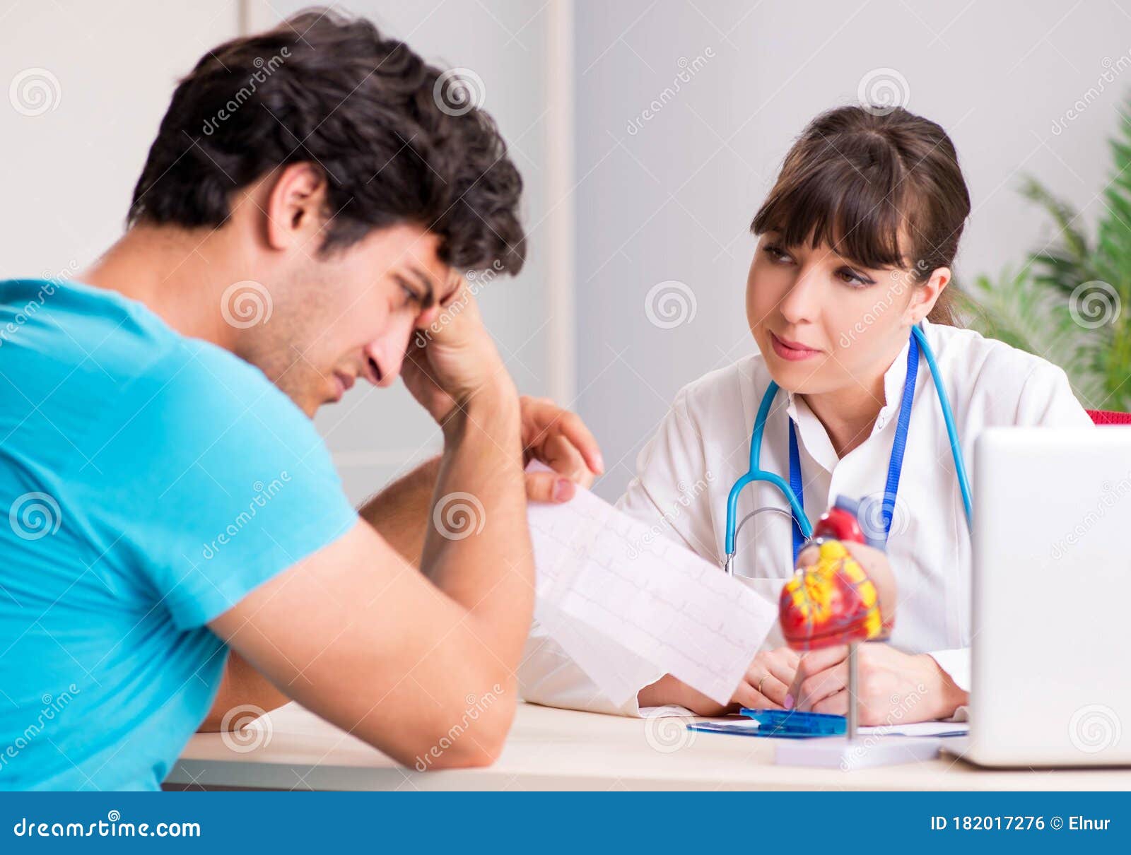 Young Patient Visiting Doctor Cardiologist Stock Photo - Image of ...