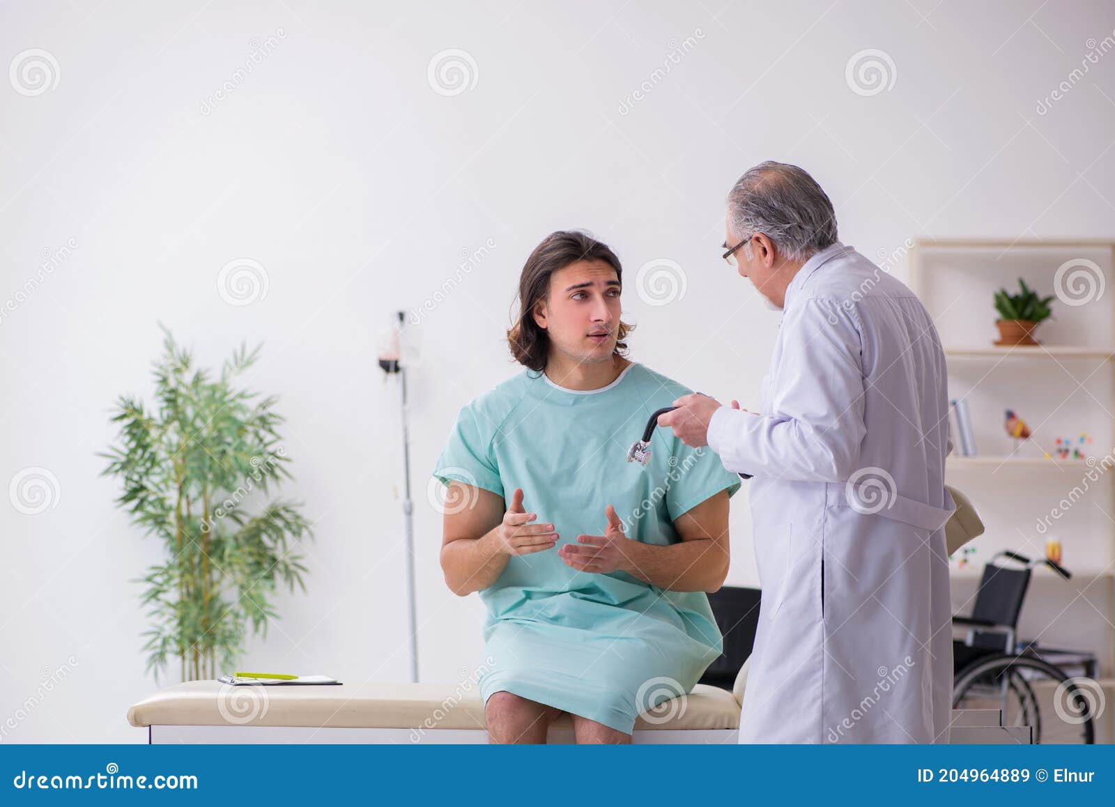 Young Male Patient Visiting Experienced Doctor Stock Image - Image of ...