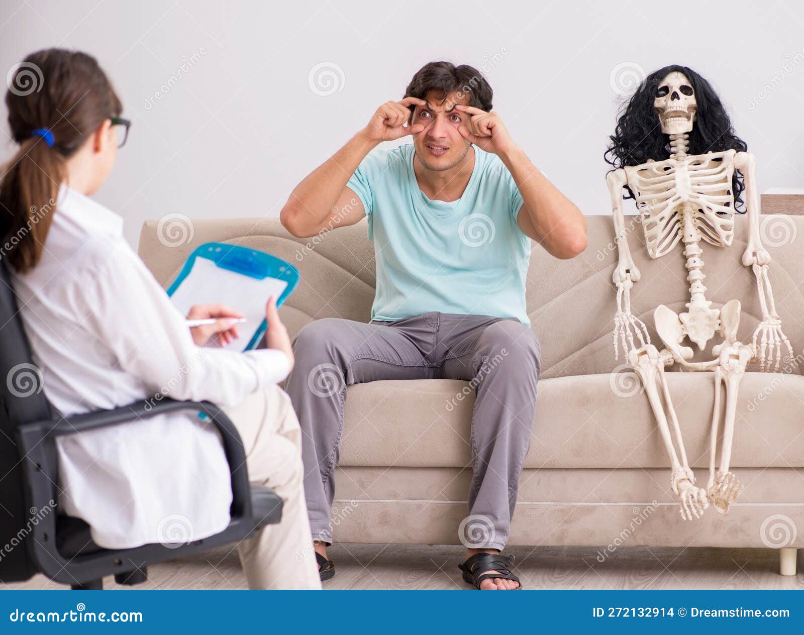 Young Patient Visiting Psychologist for Therapy Stock Photo - Image of ...