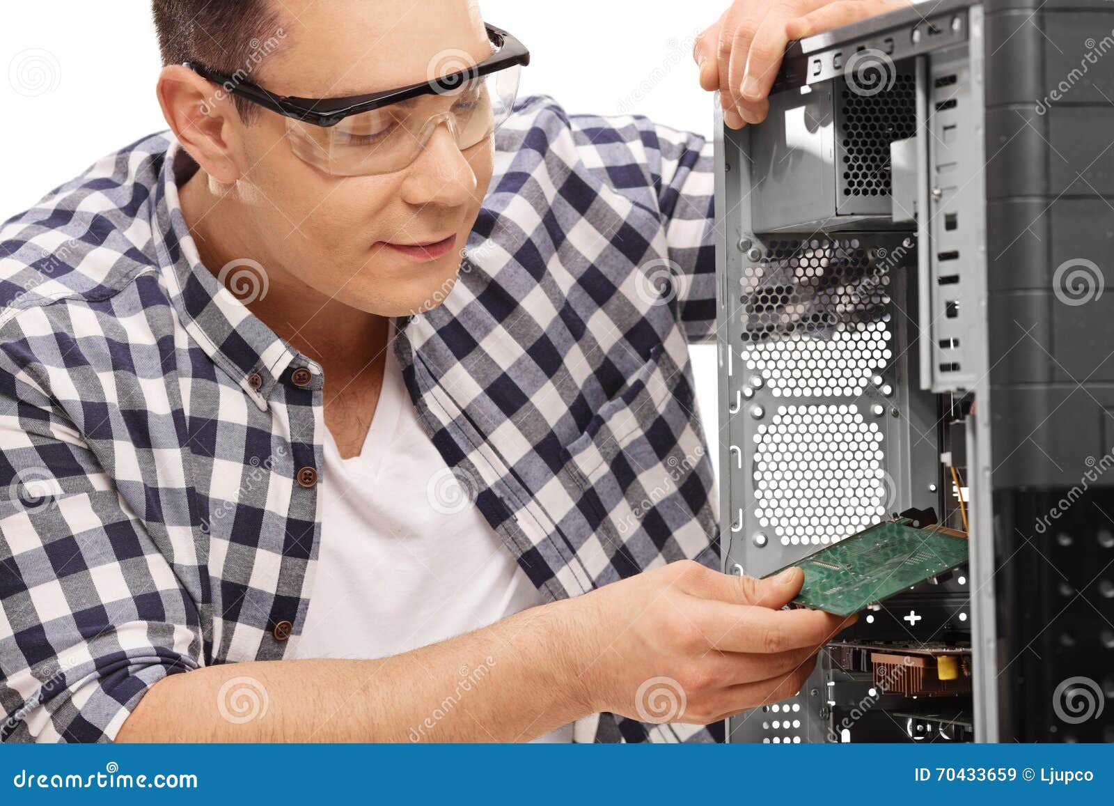 Young PC Technician Assembling a Computer Stock Image - Image of ...
