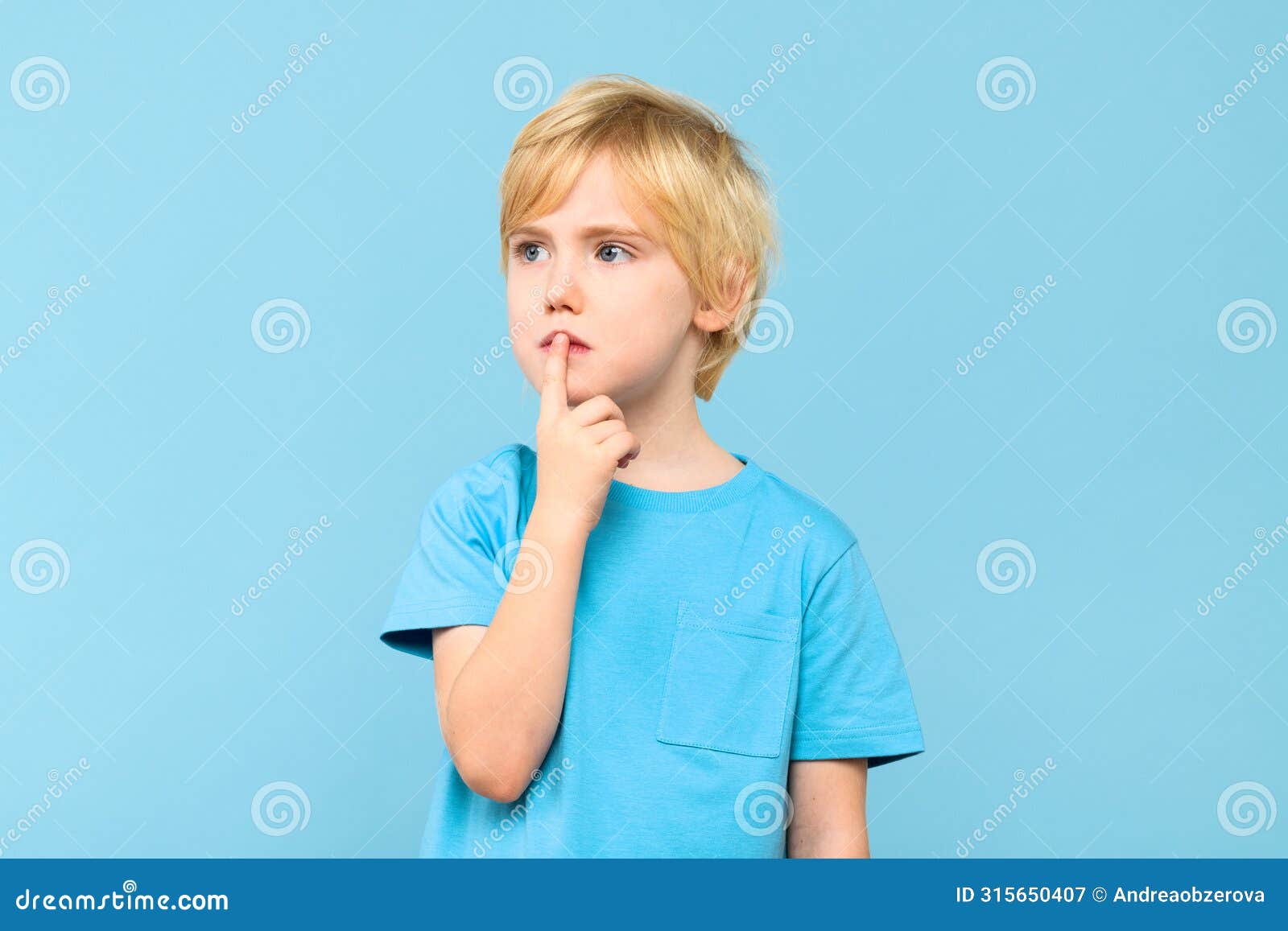 Young Pensive Boy, Trying To Find Solution To a Problem, Studio ...