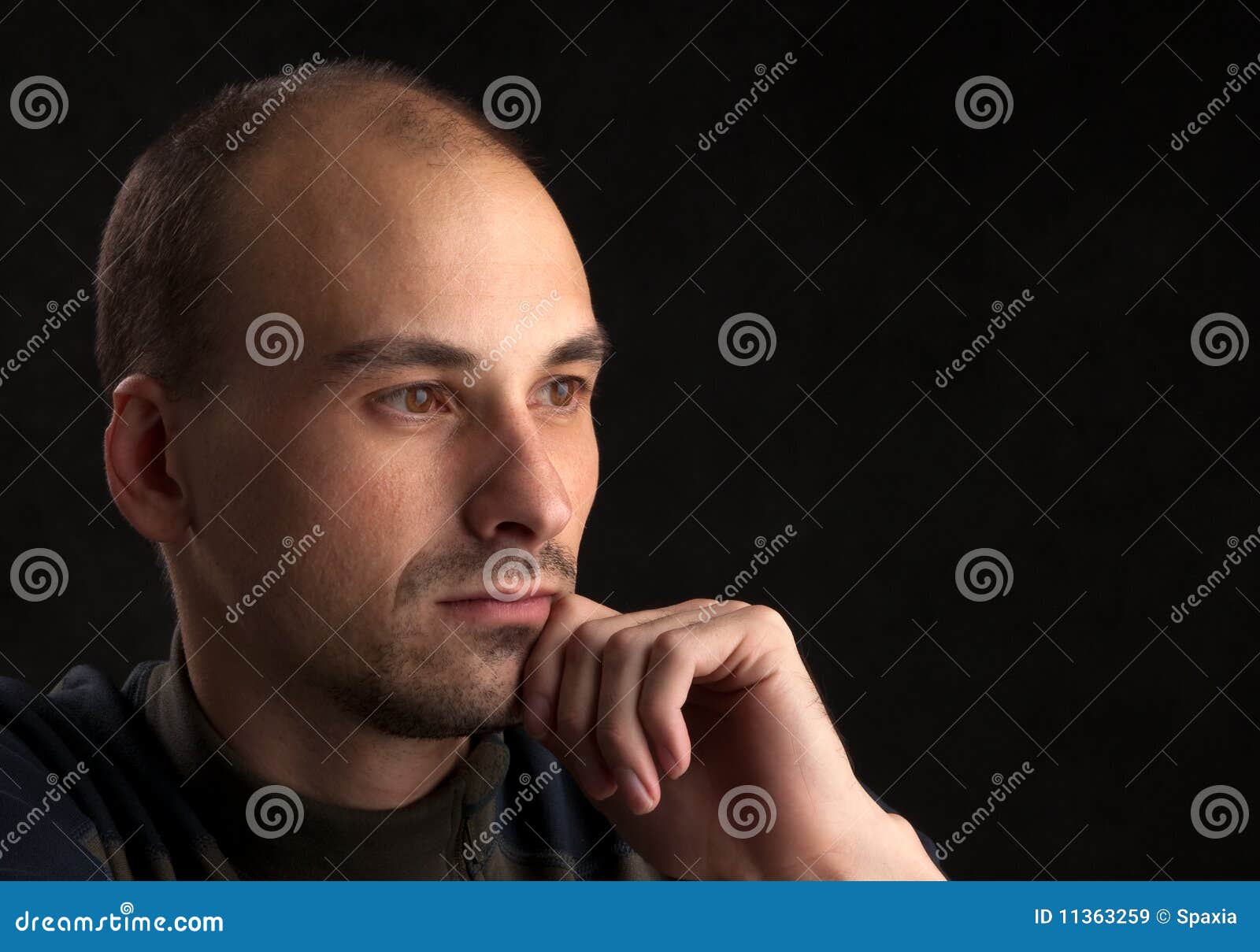 Young pensive guy stock image. Image of eyes, face, attractive - 11363259