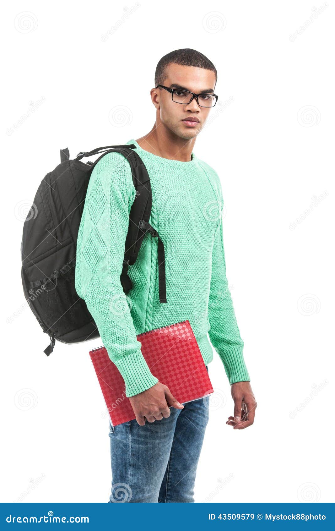 Young Pensive Student Carrying Bag. Stock Image - Image of confident ...