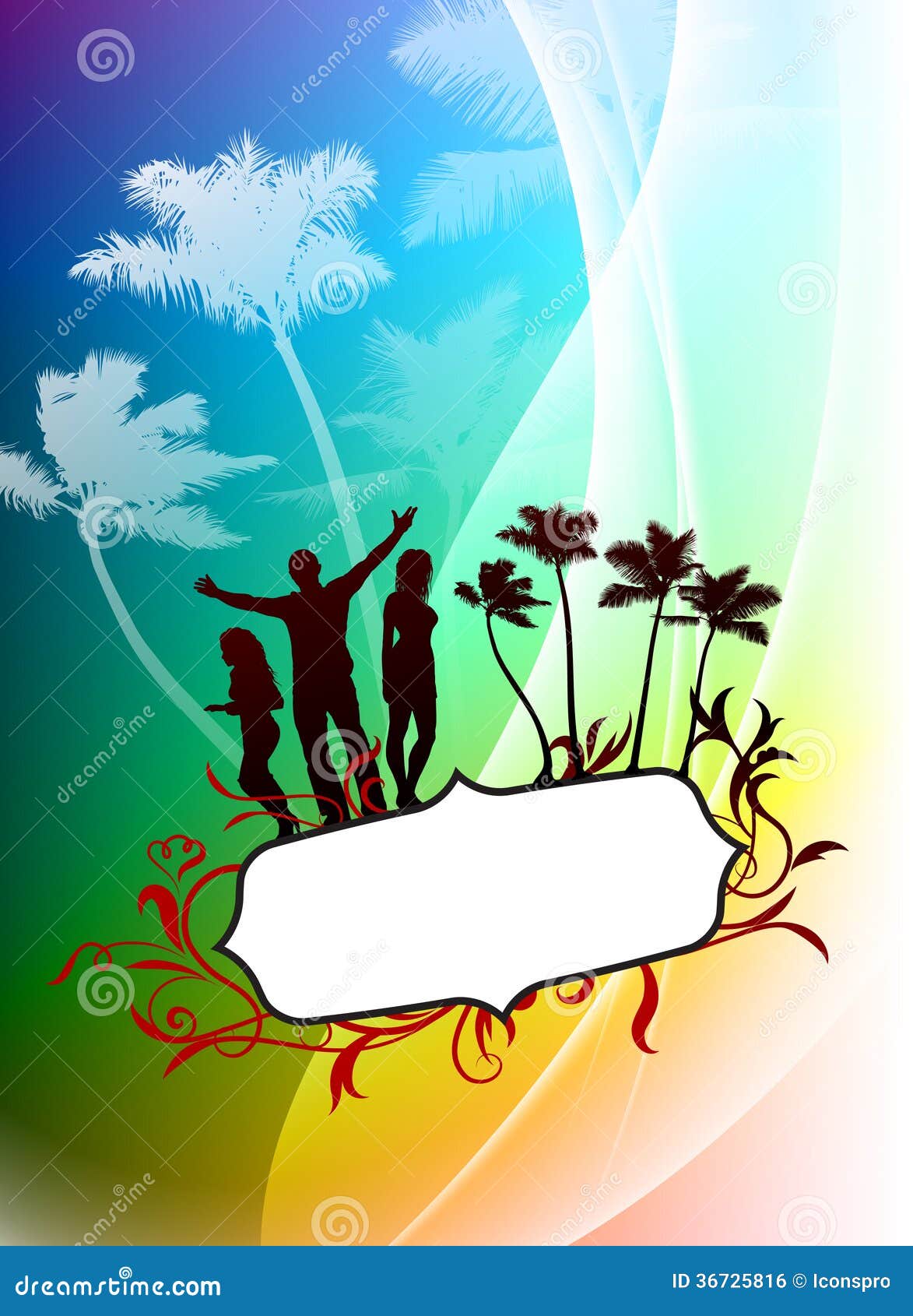 Young People on Abstract Color Background Stock Illustration ...