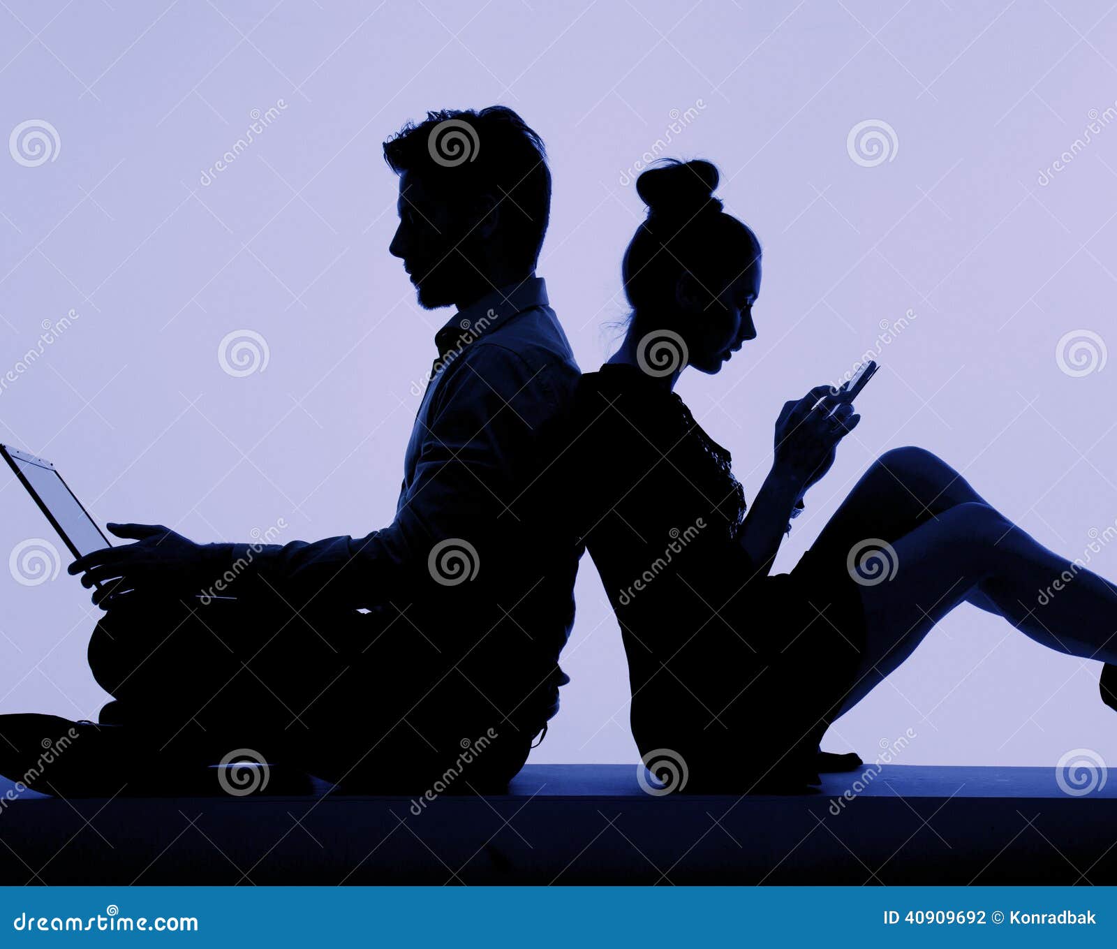 Young People Addicted To the Technology Stock Photo - Image of ...