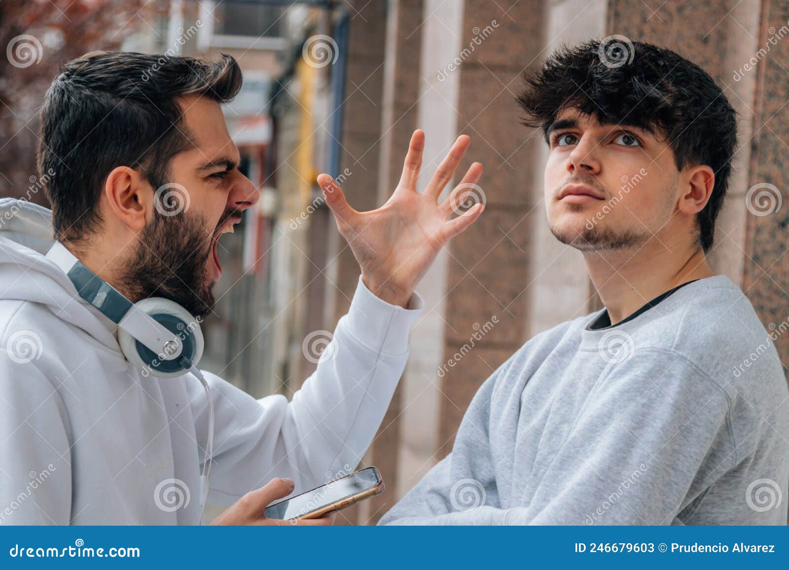 Young People Arguing in the Street Stock Image - Image of resignation ...