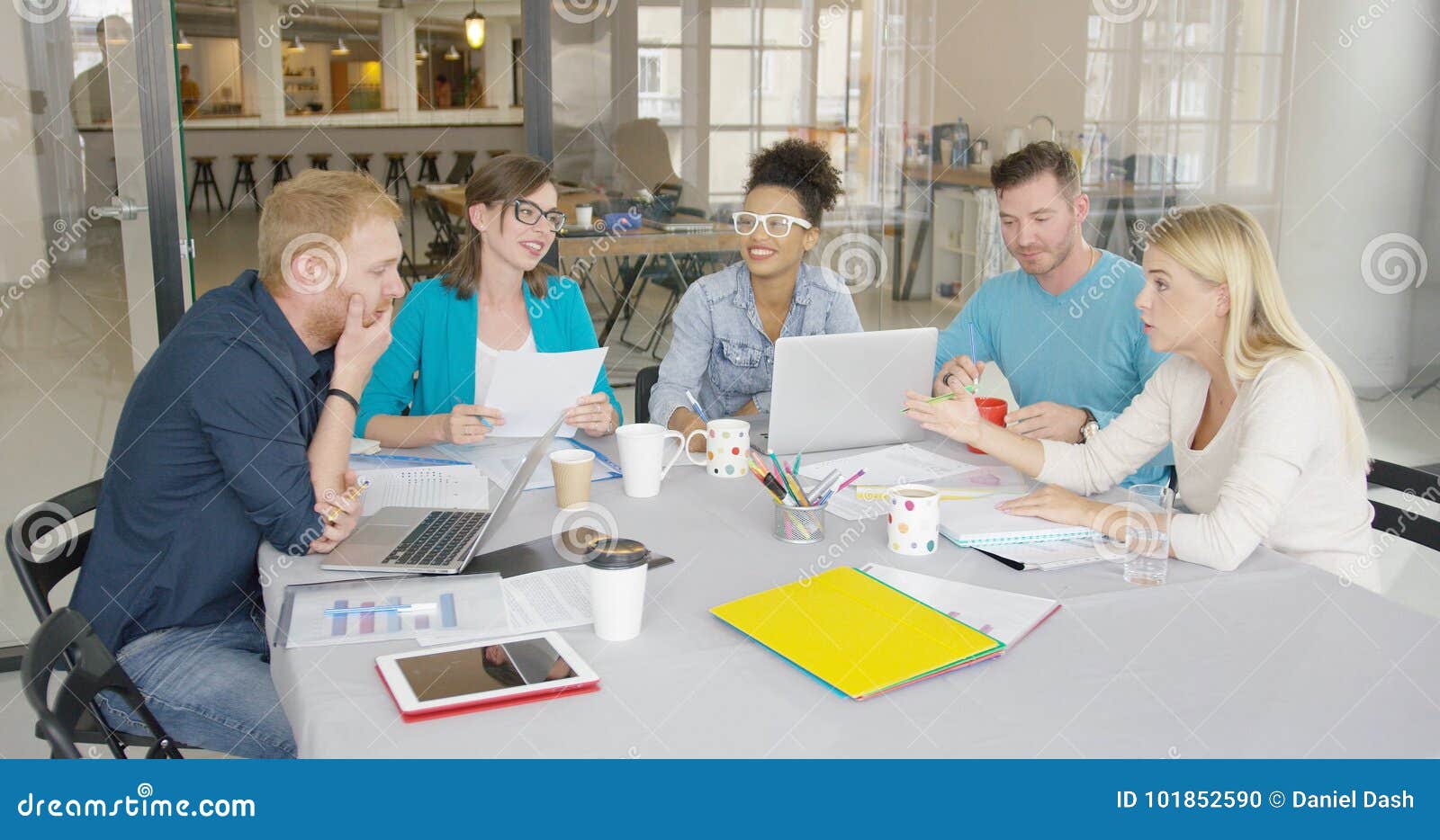 Young People Brainstorming in Office Stock Photo - Image of coworking ...