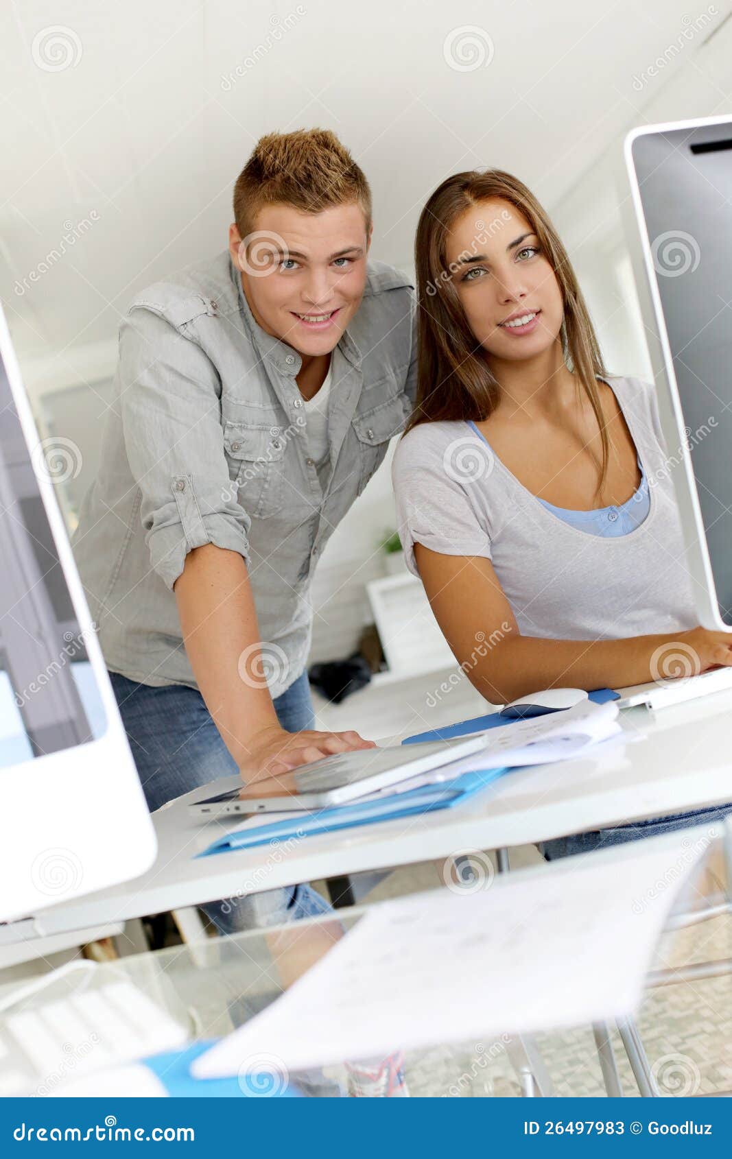Young People in Business Training Stock Image - Image of girl, computer ...