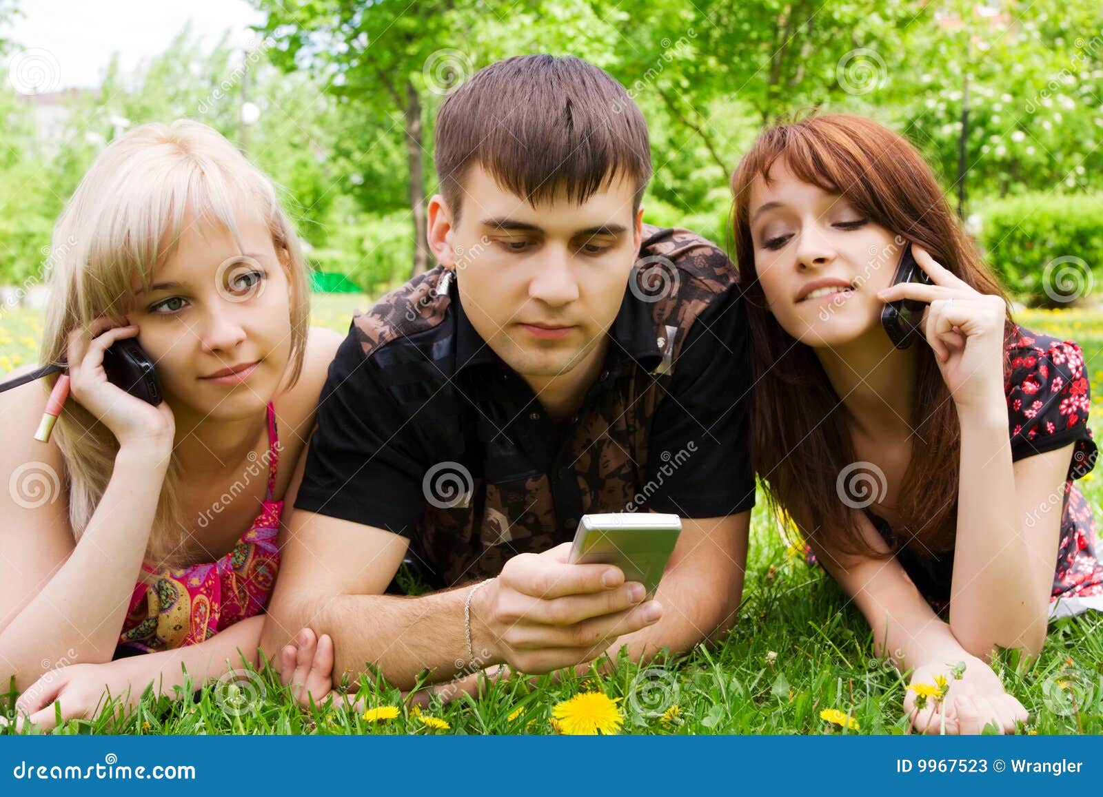 Young People Calling on the Phones Stock Image - Image of beautiful ...