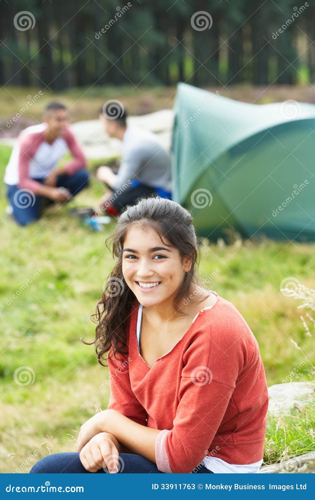 Young People on Camping Trip in Countryside Stock Image - Image of ...