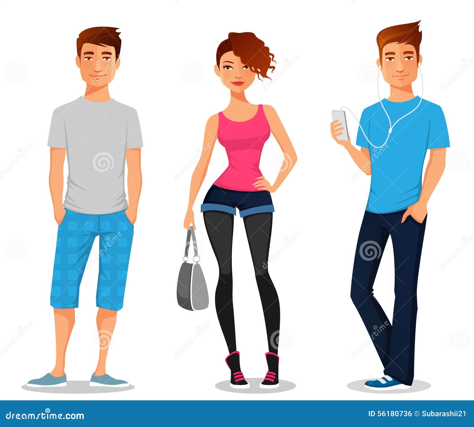 Young People In Casual Clothes Stock Vector - Image: 56180736