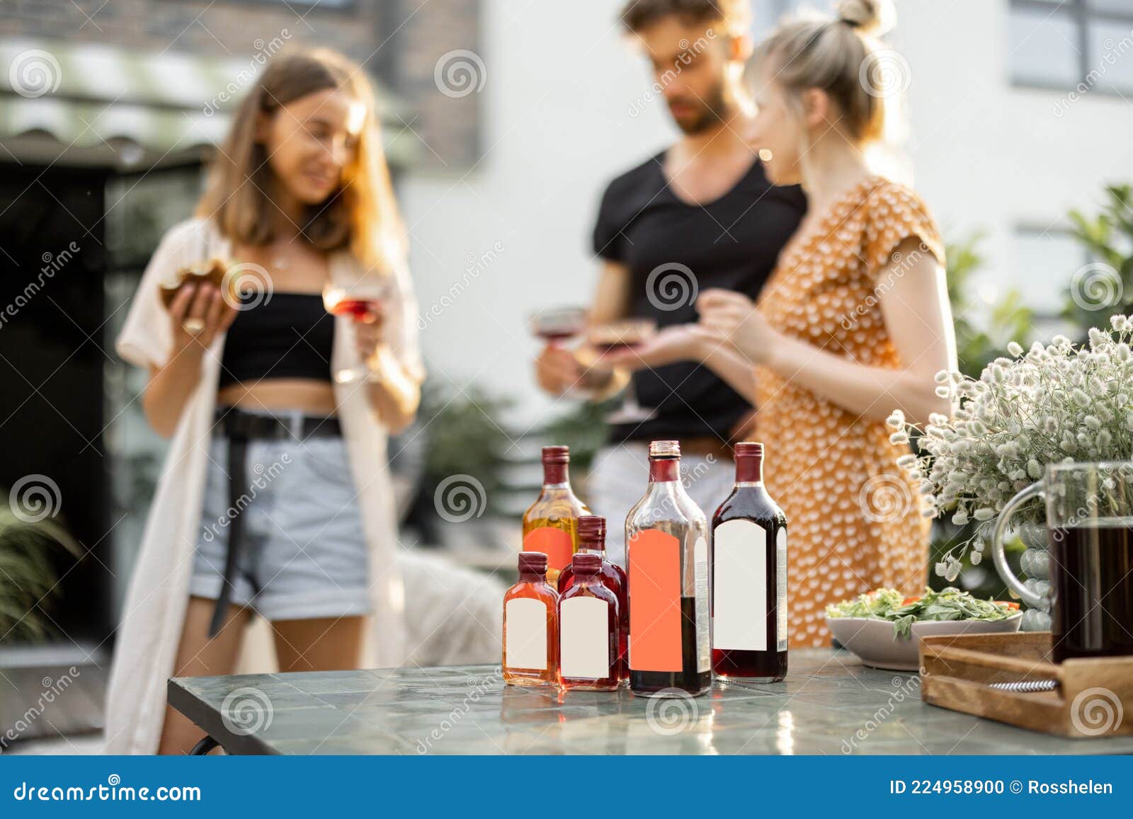 Young People Celebrate with Alcohol at Backyard Stock Photo - Image of ...