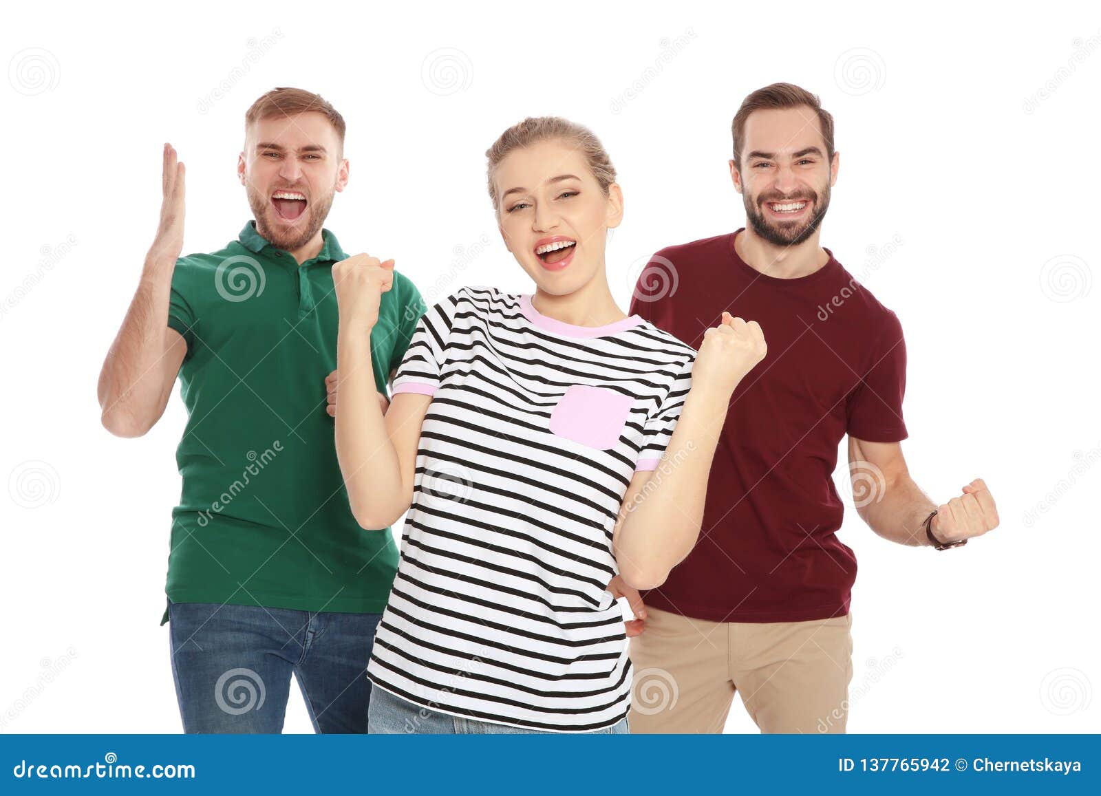 Young People Celebrating Victory Stock Photo - Image of portrait ...