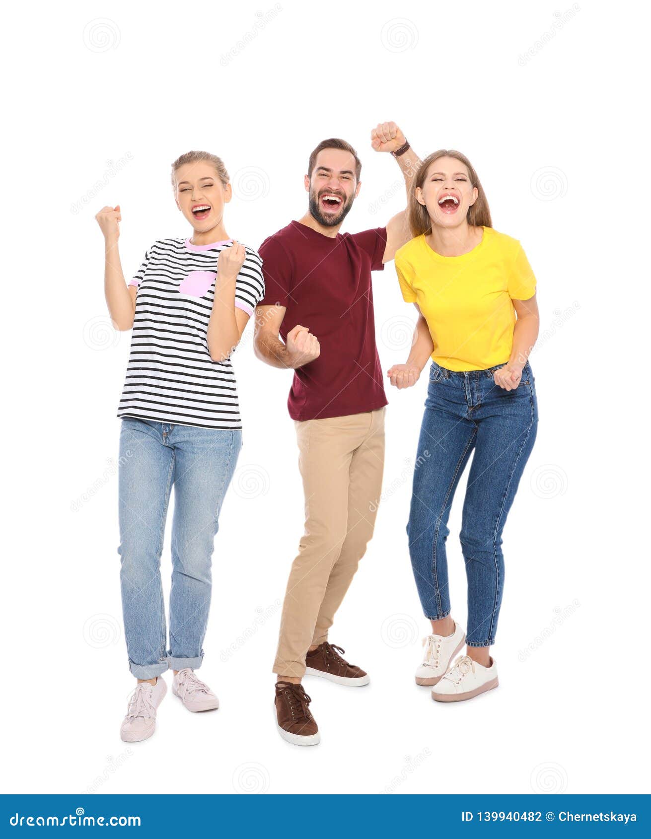 Young People Celebrating Victory Stock Photo - Image of happiness, face ...